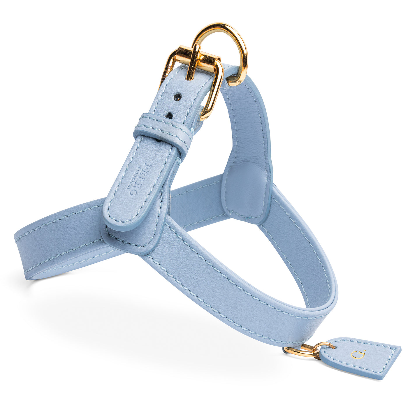 Powder Blue Harness - Baby blue leather harness for dogs by Perro ...